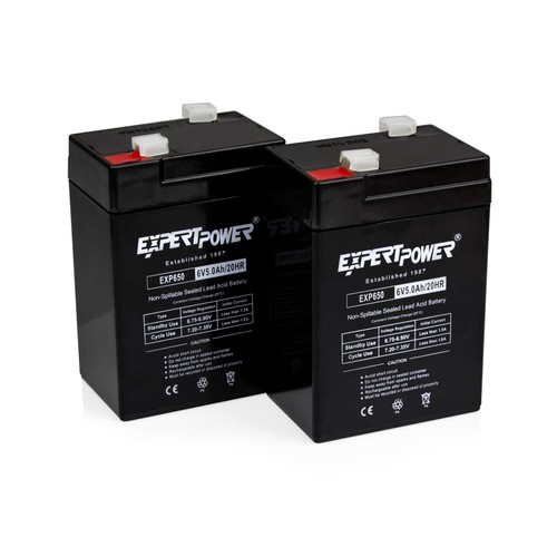 2 Pack 6V 6 Volt 5Ah Rechargeable Sealed Lead Acid Battery Replaces 4 ...