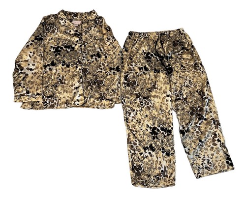 Animal Print Pajama Set Satin Women's Sz Large So Heavenly Cheetah ...