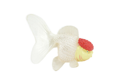 Toy Goldfish Red Cap Oranda Rubber Fish Realistic Figure Model 4 ...