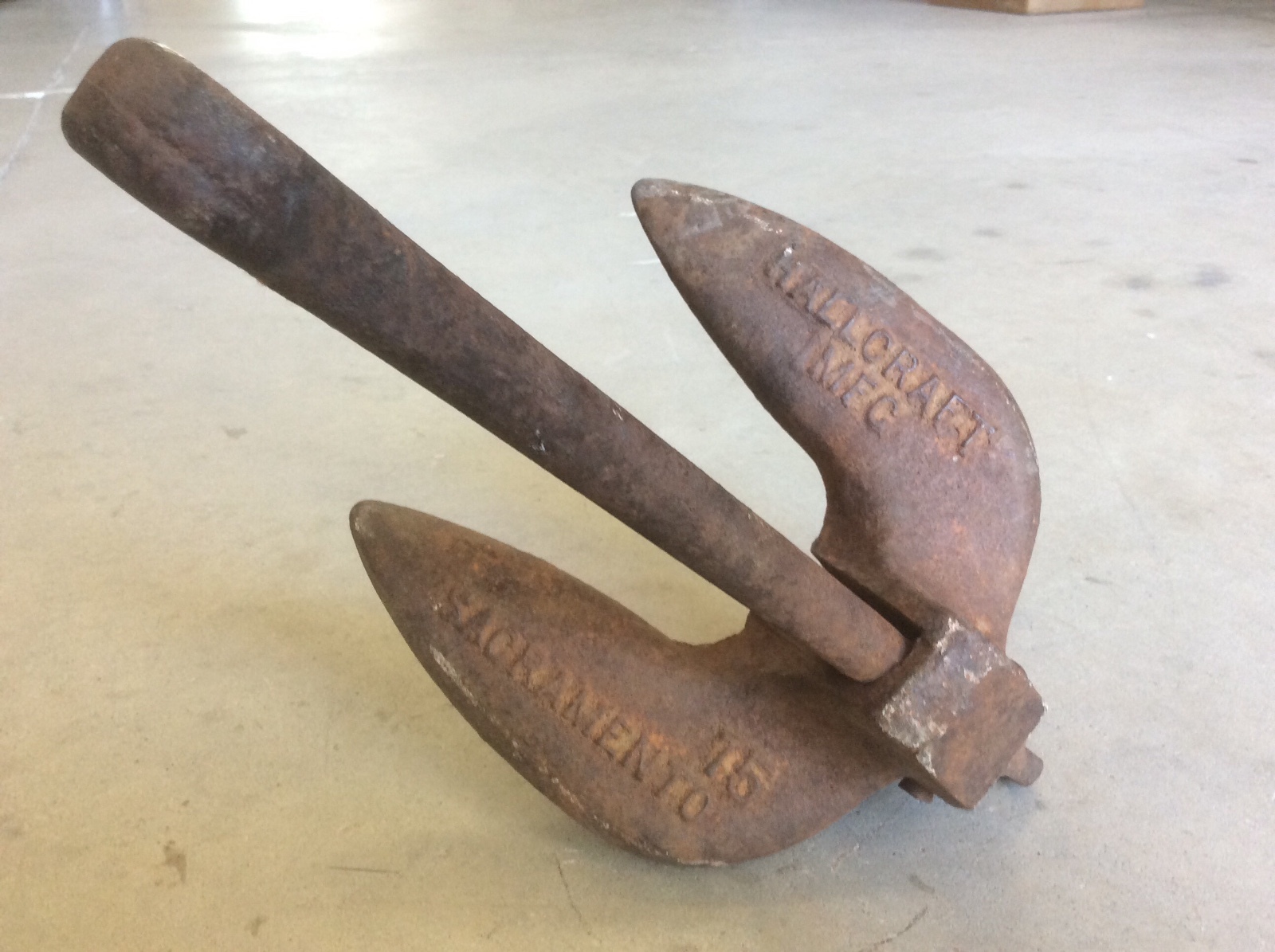 Hallcraft 15 Lb. Anchor, Rusted Cast Steel, Stockless Navy Style ...