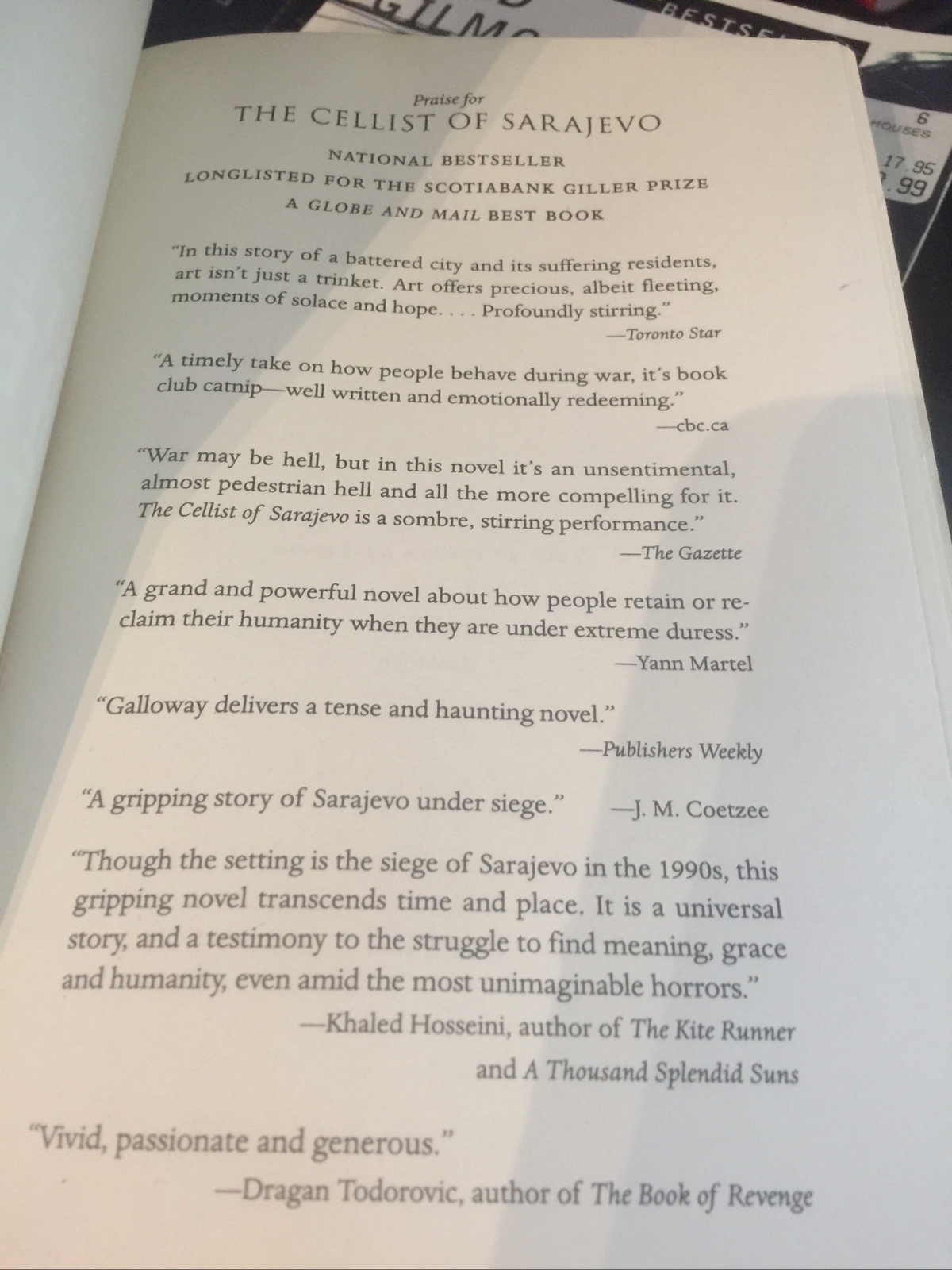 The Cellist of Sarajevo by Steven Galloway. 9780307397041 for sale ...