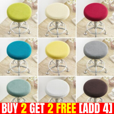 Round Chair Cover Bar Stool Cover Elastic Seat Covers Stretch Chair ...