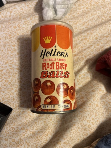 hellers artificially flavored root beer balls tin can | eBay