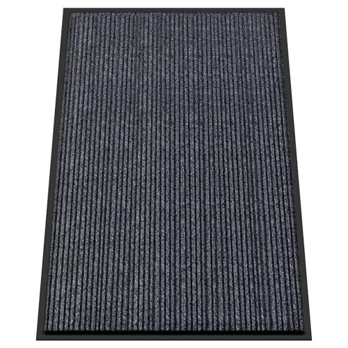 Front Door Mat, 4'x6' Indoor Outdoor Entrance Mat, 48" x 72" Dark Gray ...
