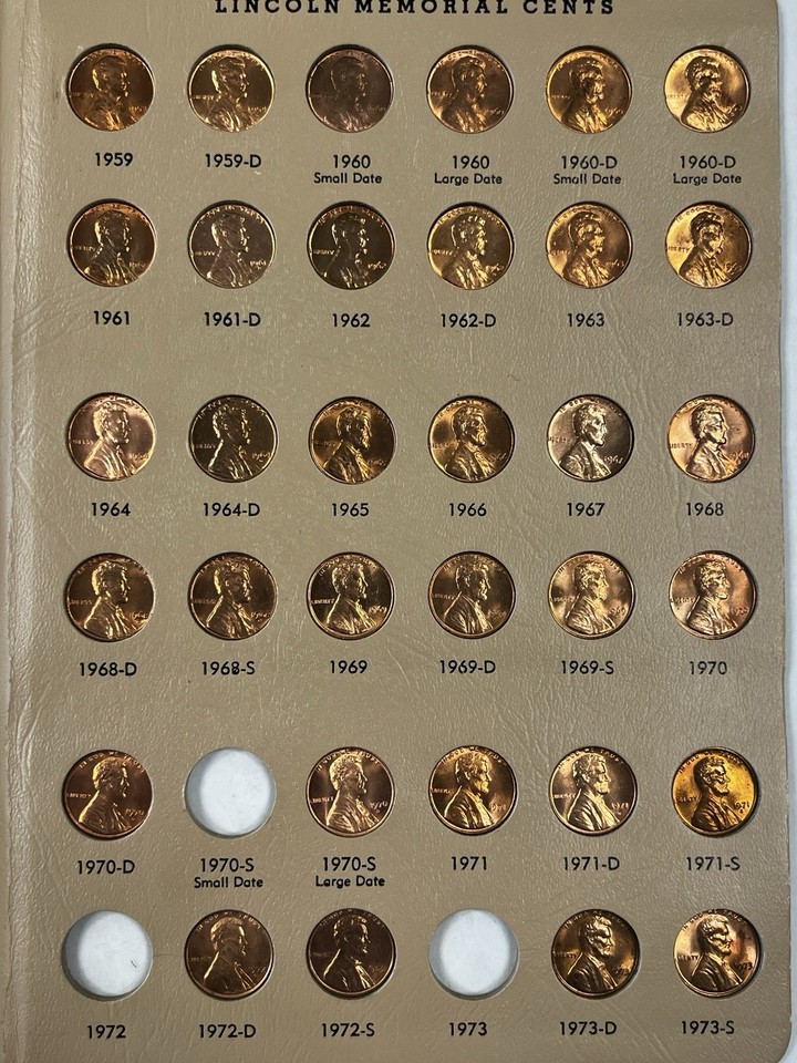 1909-1979 Lincoln Cent Set in Dansco 7100 Album US Penny Coins | eBay