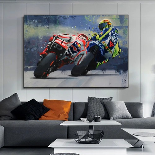 Abstract Motorcycle Wall Art Poster Print Canvas Paintings Home Decor ...