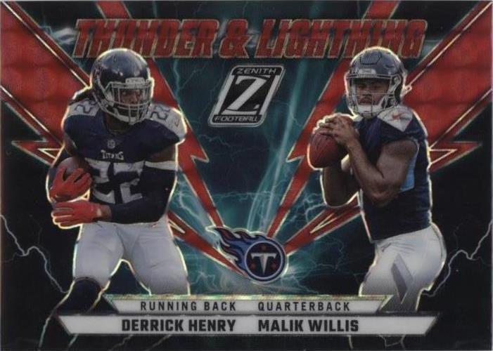2022 Panini Zenith - Thunder & Lightning Derrick Henry, Malik Willis #TL-DM Red (RC) for sale ...
