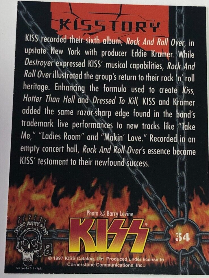 KISS Series 1 Cornerstone 1997 Kisstory Silver Seal Trading Card #34 | eBay