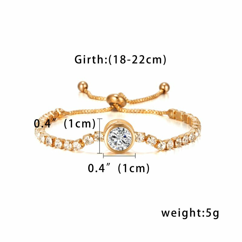Women's Adjustable Chain Bracelet Rhinestone Crystal Cuff Bangle ...