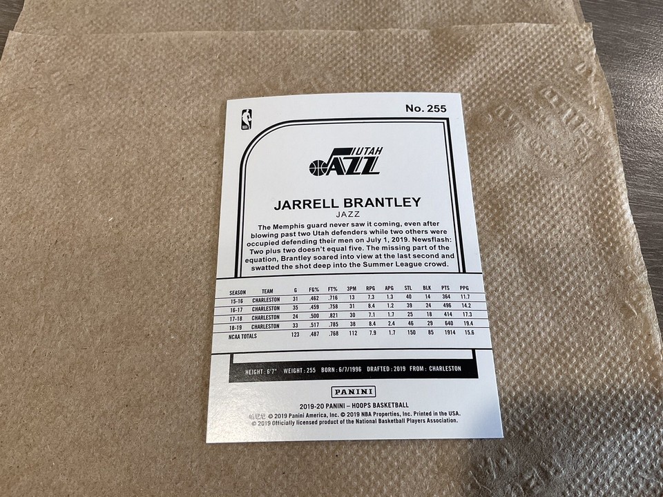 Jarrell Brantley Rookie 2019-20 Panini NBA Hoops #255 NR MT | eBay