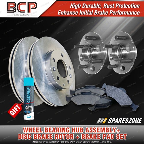 Rear Wheel Bearing Hub Assembly + Brake Rotor Pad Kit for Honda Integra ...