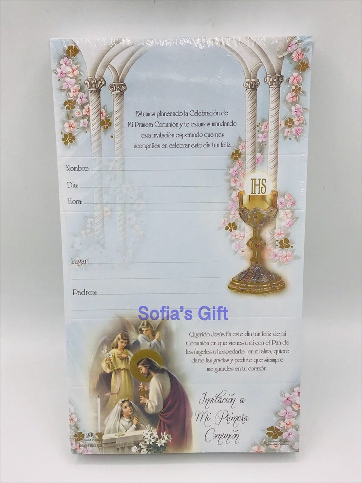 35pcs FIRST COMMUNION INVITATIONS SPANISH PRIMERA COMUNION INVITACIONES ...