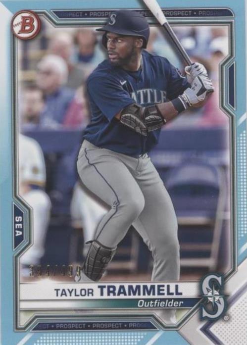 2021 Bowman - Prospects Taylor Trammell #BP-132 Sky Blue Border /499 ...