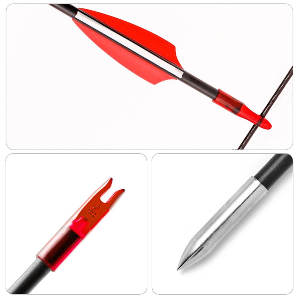 30" Archery Fiberglass Arrows Training Arrows for Recurve Compound Bow ...