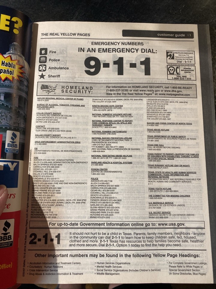 The Real Yellow Pages Dallas Phone Book 2019 AT&T Directory | eBay