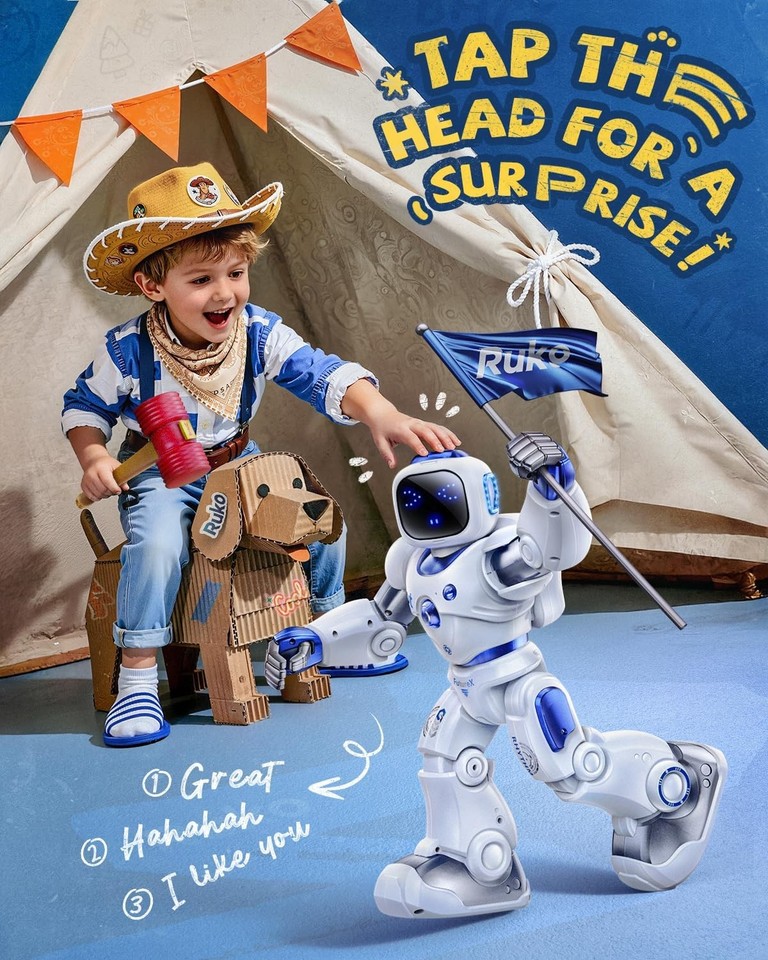 Ruko 1088 Smart Robots for Kids, Large Programmable Interactive RC ...