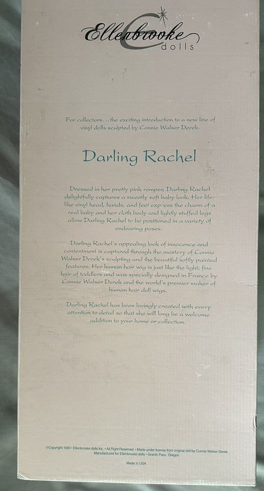 Darling Rachel -Connie Walser Derek Ellenbrooke Dolls Original Signed ...