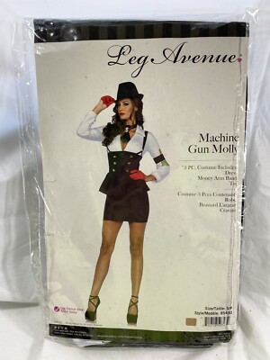 NEW Womens MACHINE GUN MOLLY Costume Gangster Cosplay Outfit Size SMALL ...