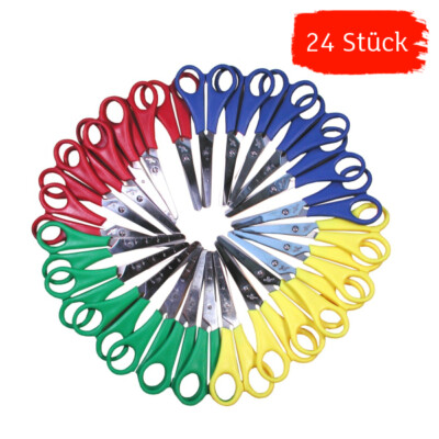 Kinderscheren 24 Stück runde Spitze Bastelschere Schere Kinderschere | eBay