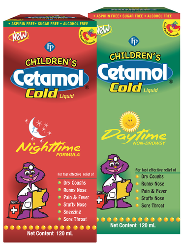 Children’s Cetamol Cold Liquid Daytime & Nighttime Formula 120ml - Free ...