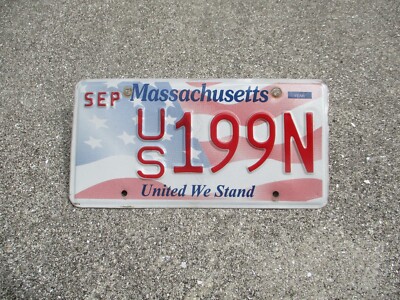 Massachusetts United We Stand license plate # 199N | eBay