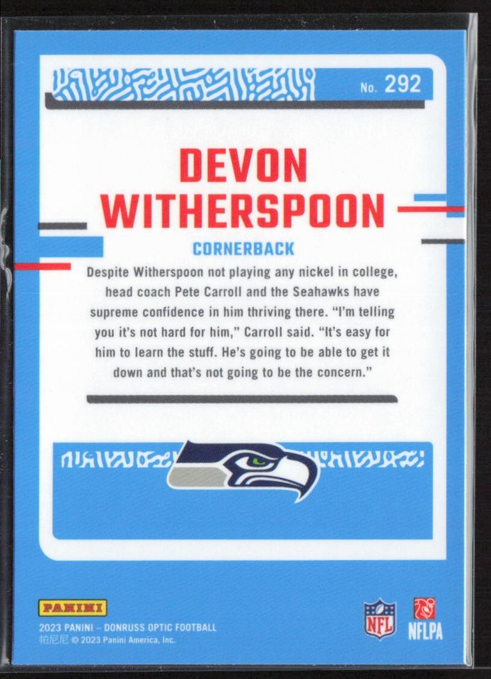 2023 Donruss Optic #292 Devon Witherspoon | eBay