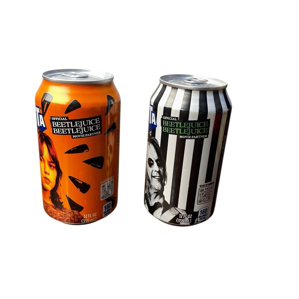 Lot of 2 Beetlejuice Fanta Collectible Soda Cans EXPIRED May 2025 ...