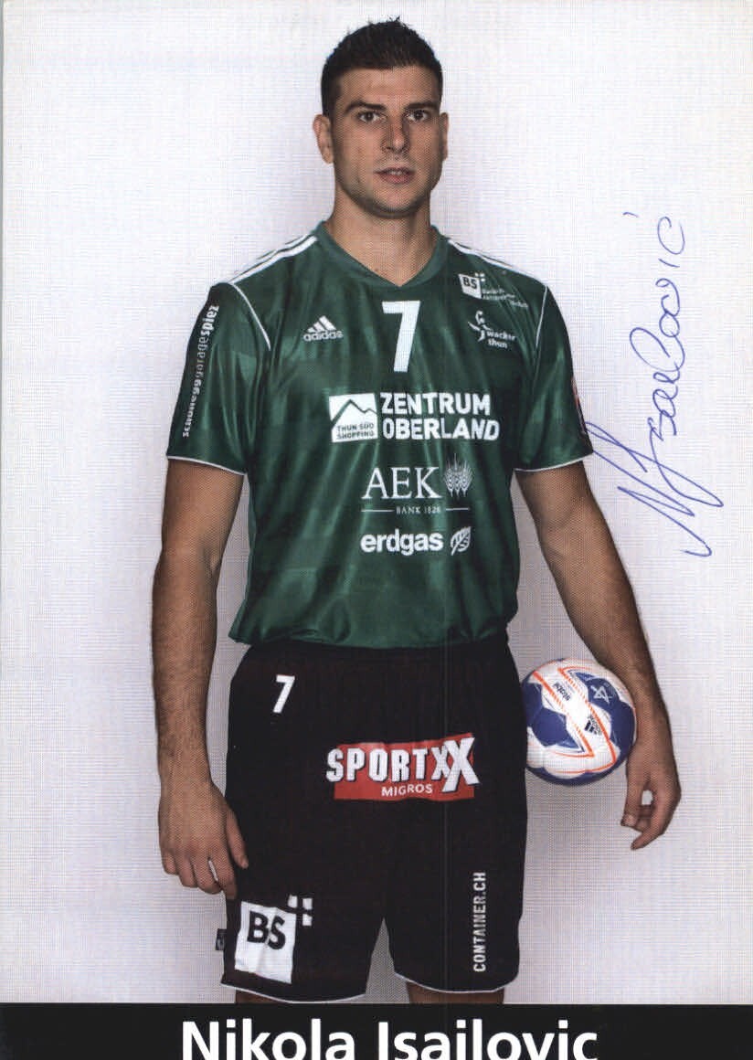 Nikola Isailovic UH Wacker Thun Handball 2013/14 orig sign ...