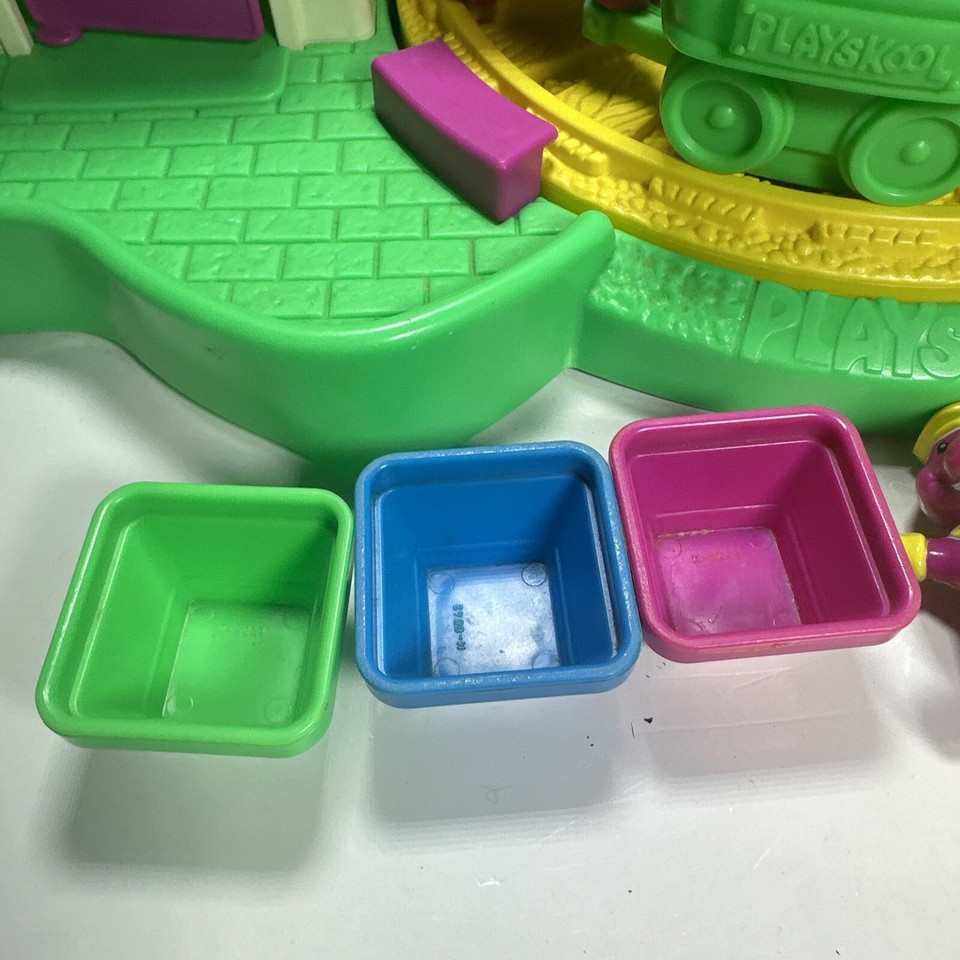 RARE Vintage 1990 PlaySkool BARNEY STATION Purple Dinosaur Spinning ...