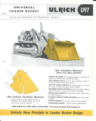 Equipment Data Sheet - Ulrich U97 Bucket Caterpillar 977 H Traxcavator ...