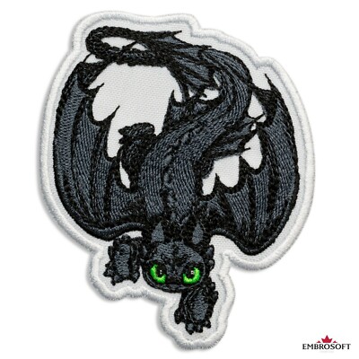 How to Train Your Dragon Crawling Toothless Character Embroidered Patch ...