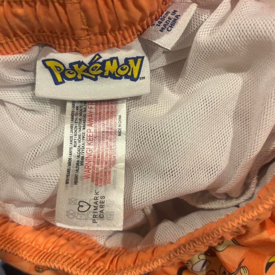 Pokémon Primark orange bathing suit shorts Kids 9-10 years old | eBay