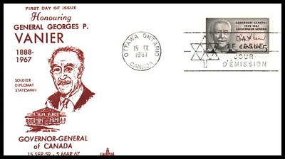 Canada FDC - 1967 - Georges P. Vanier, Scott # 474, Capital Unaddressed ...