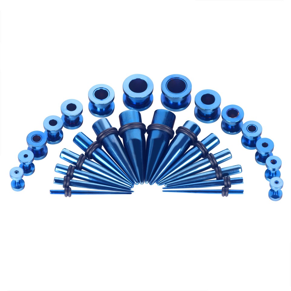 24PC Ear Stretching Kit 12G-00G Beginner Gauge Surgical Steel Taper ...