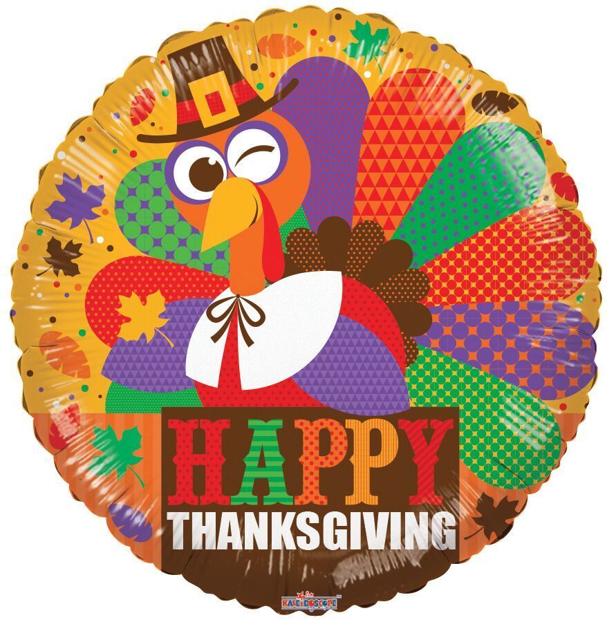 Balloon 18" Happy Thanksgiving Turkey Mylar Foil Party Birthday ...
