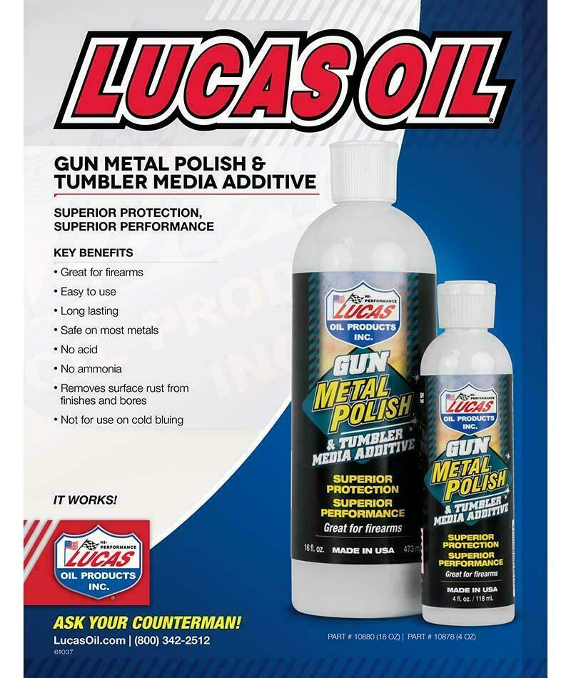 Lucas 10878 Gun Metal Polish & Tumbler Media Additive Gun Cleaner/Oil ...