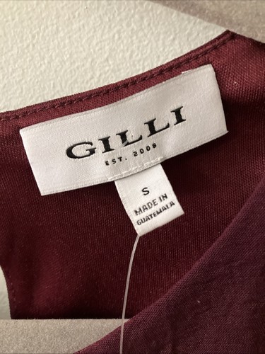 Gilli NWT Merlot Red Midi Dress Key Hole Back Round Neck Size Small | eBay