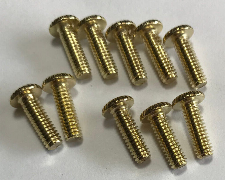 New Lot Of 10 Steel 1/2" Long Brass Plated Finish Thumbhead Screws 8/32 ...