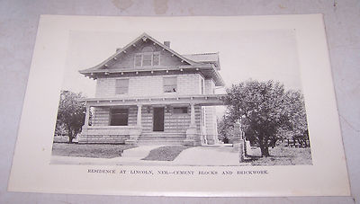 1910 Cement Block & Brick Residence Home at LINCOLN NEBRASKA | eBay
