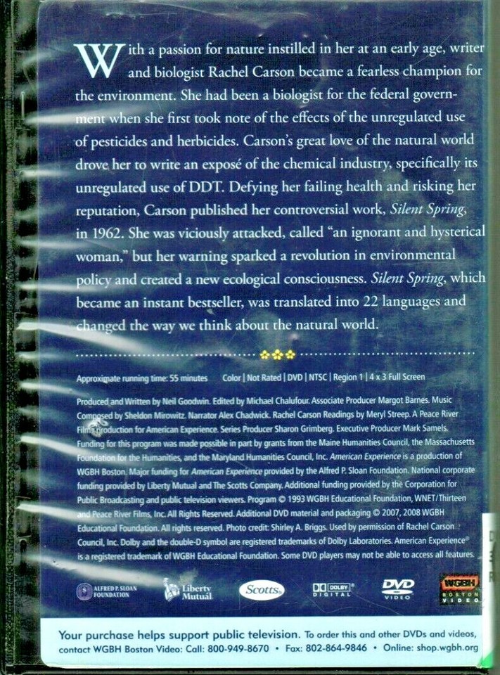 Rachel Carson's Silent Spring (DVD, 2007) 783421420199| eBay