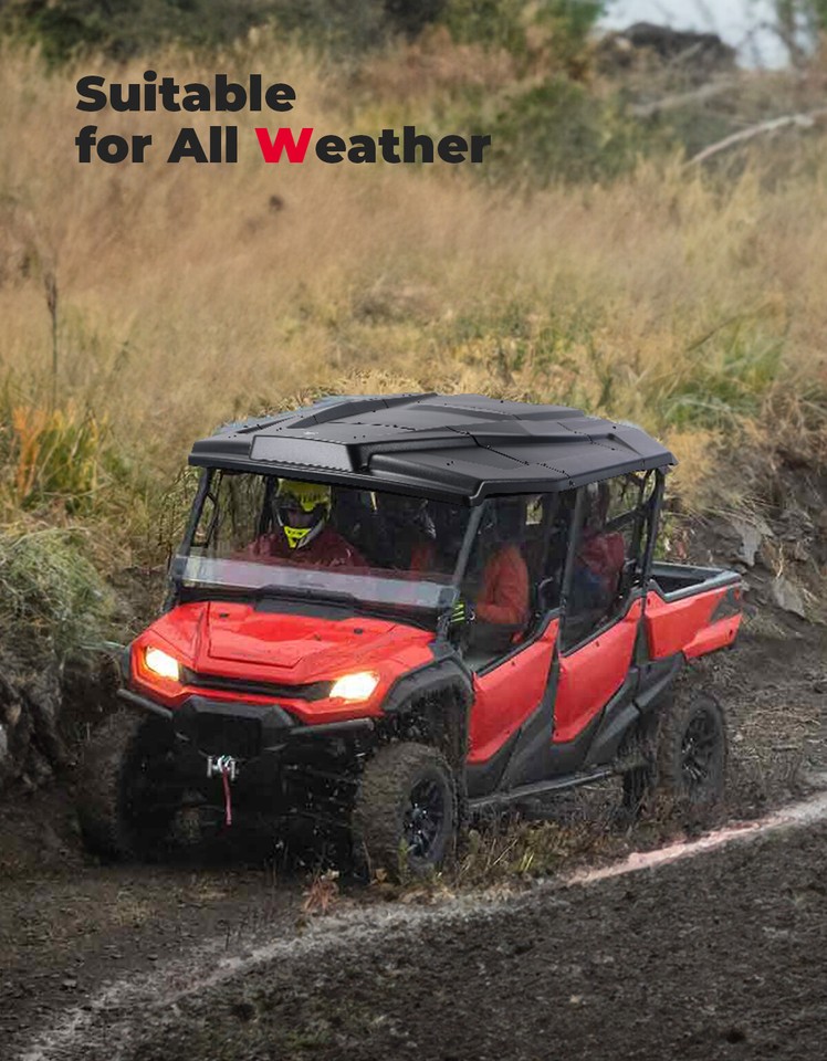 KEMIMOTO UTV Hard Roof Heavy Duty Plastic Top For Honda Pioneer 1000-6 ...