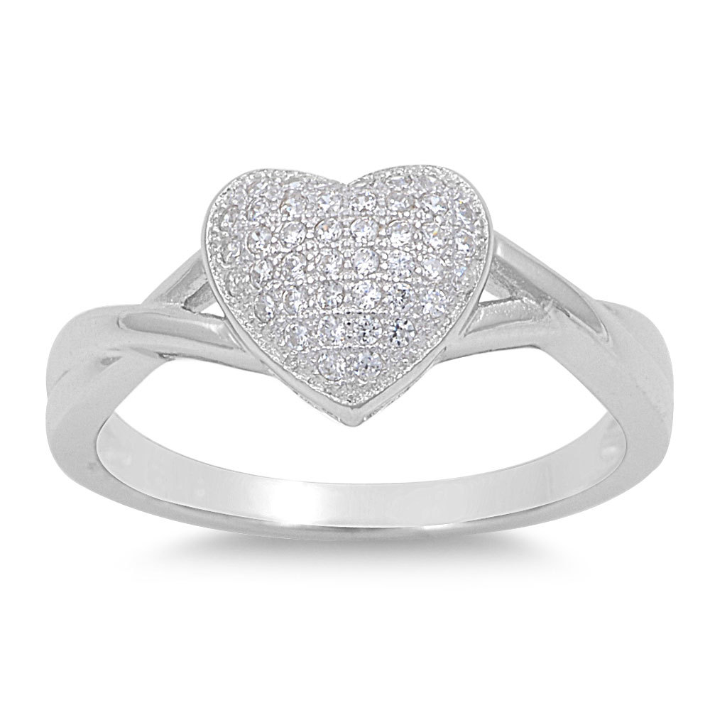 .925 Sterling Silver Infinity Heart CZ Promise Ring Available in Sizes ...