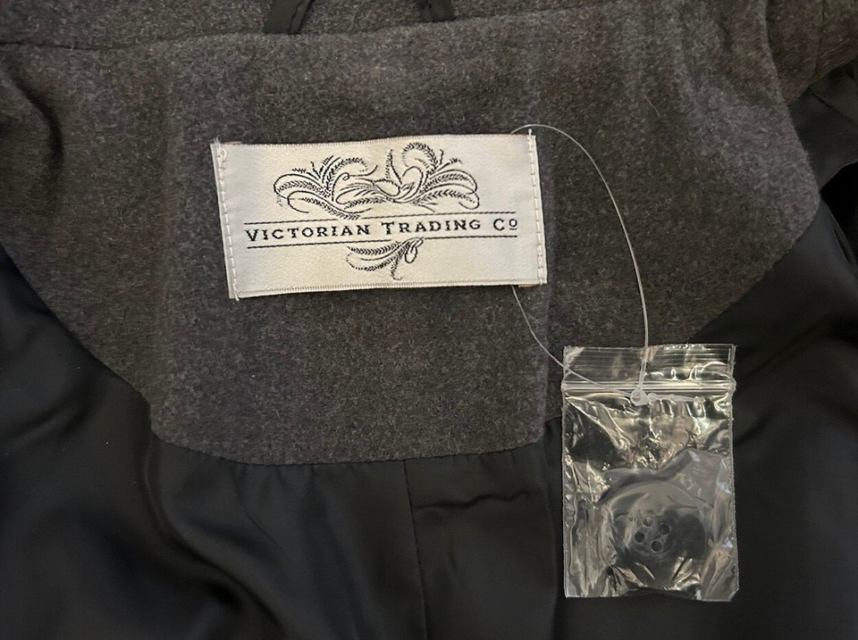Victorian Trading Company Corset Back Grey Rising Coat, Size S | eBay