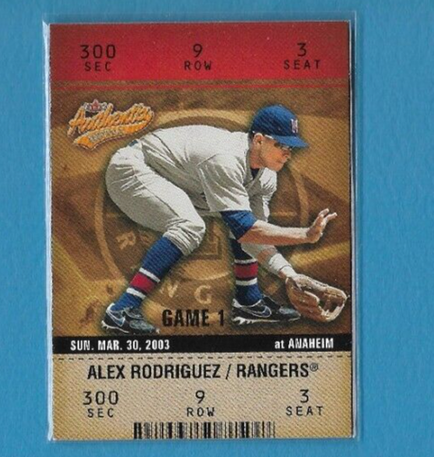 2003 Fleer Authentix Alex Rodriguez Card Texas Rangers #73 | eBay