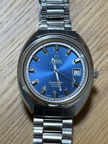 omega seamaster cosmic 2000 Blue 38㎜ Date Automatic Black Dial MEN'S ...