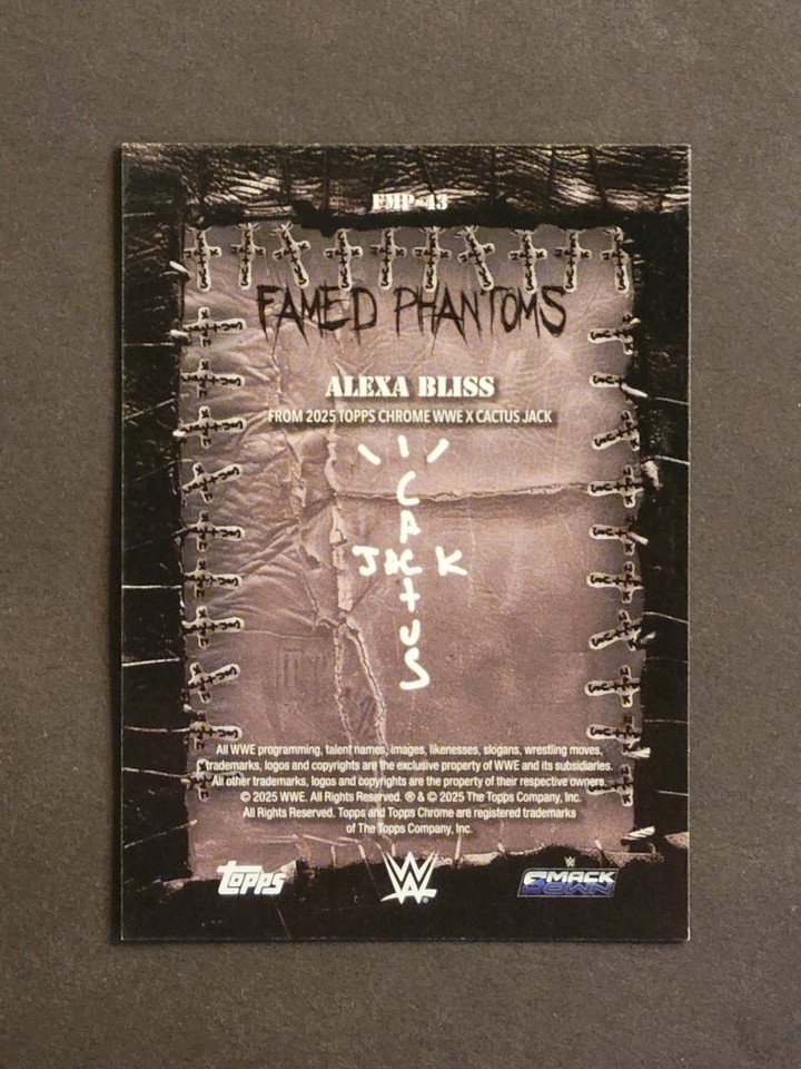 2025 Topps Chrome WWE X Cactus Jack Alexa Bliss Famed Phantoms Insert | eBay