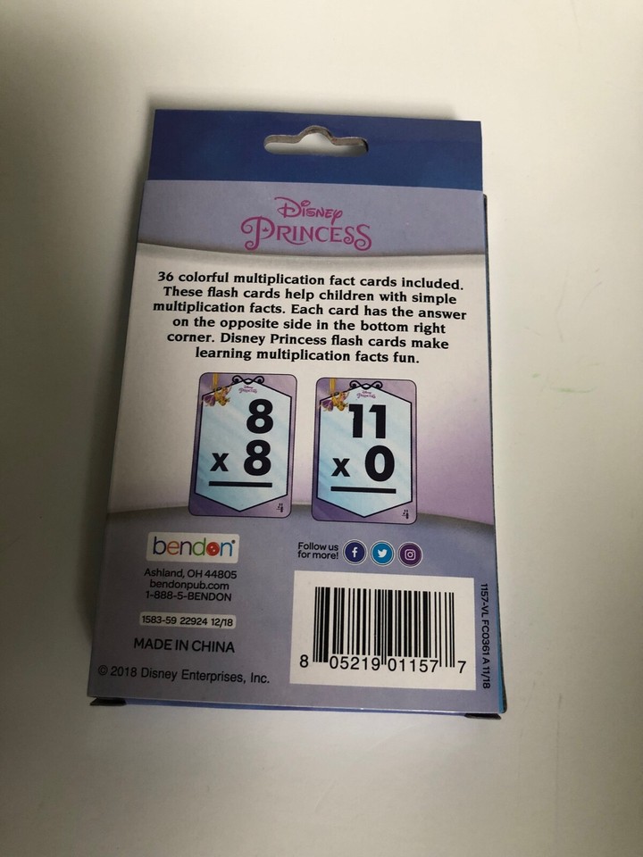 Disney Princess Multiplication Learning Cards NEW | eBay