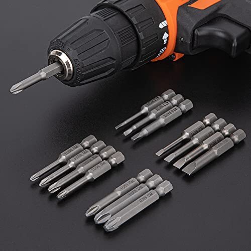 15 Piece Slotted Phillips Triangle Screwdriver Bit Set, 1/4 Inch Hex ...