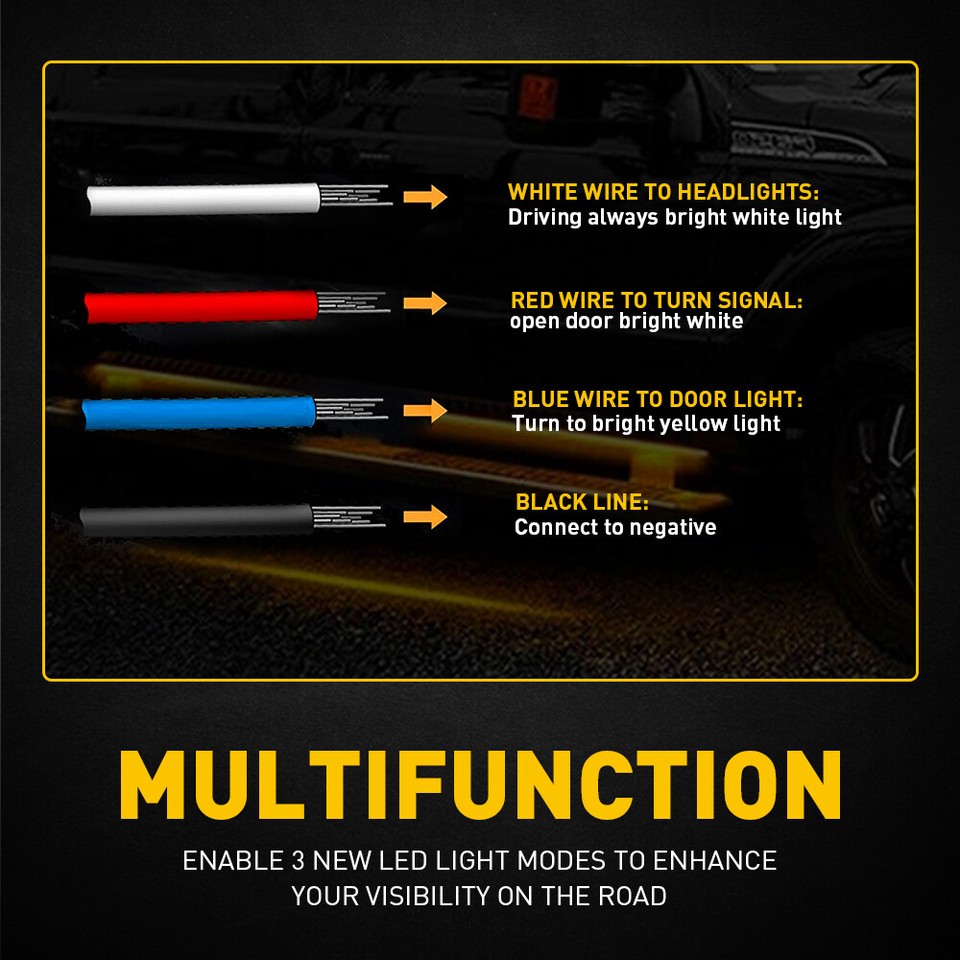 60" Running Board LED Lights Side Step Strip Bar Turn Signal Truck Off ...