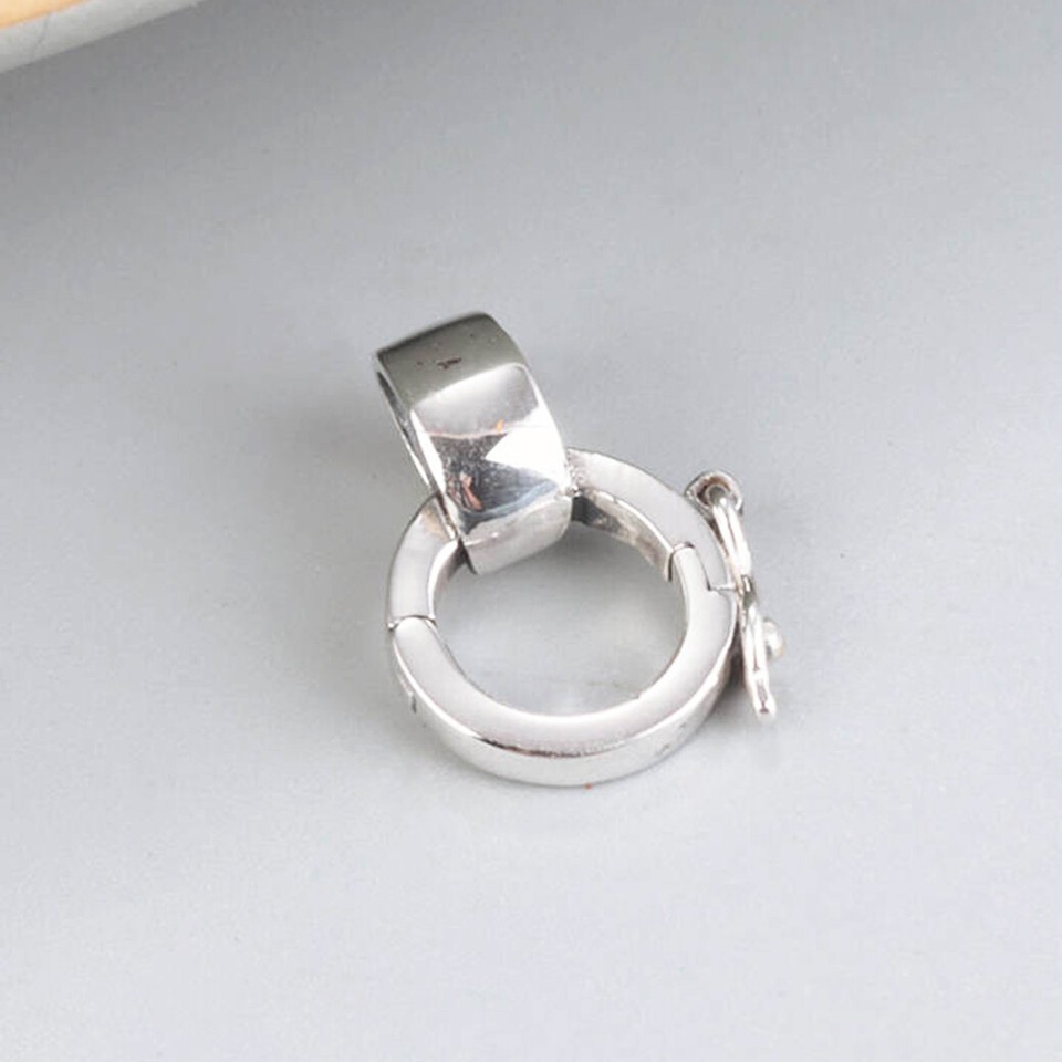 Hinged Bail Pendant Connector Sterling Silver Necklace Enhancer Clasp ...